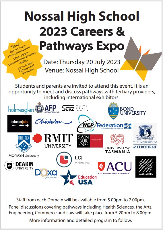 Nossal Careers & Pathways Expo! - Nossal High School